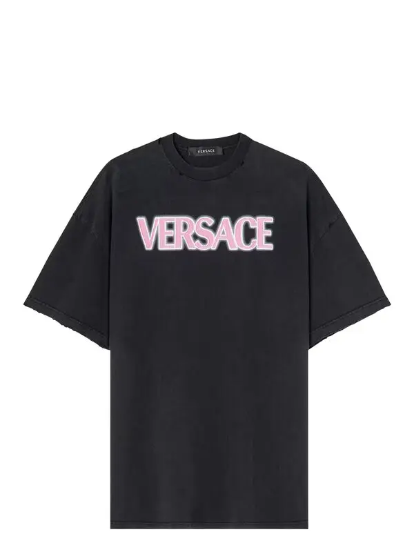 Versace Logo Print T-shirt - Black