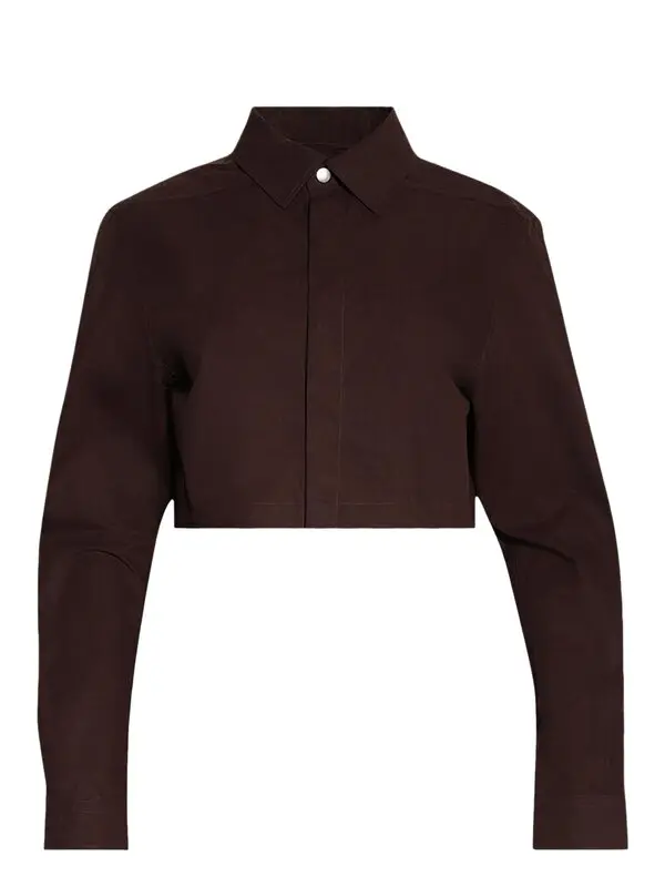 Rick Owens Camicia Cropped Outershirt - Brown
