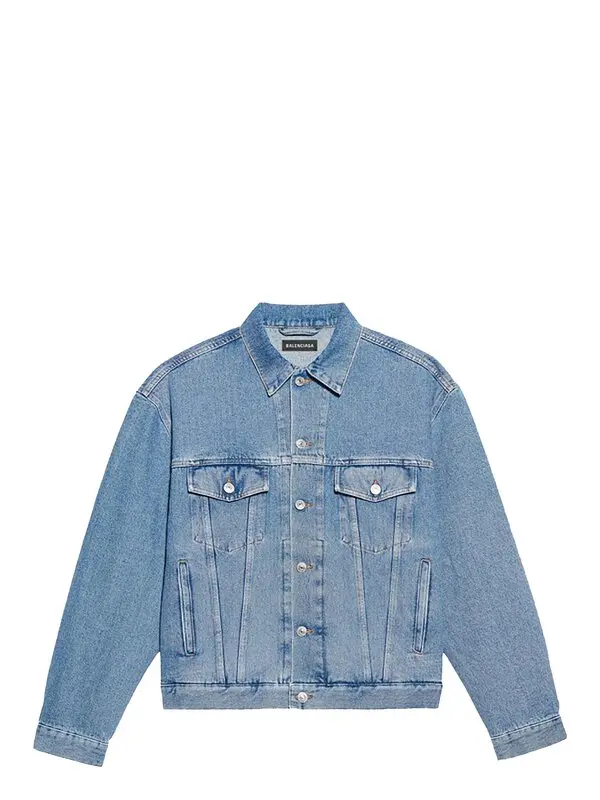 Balenciaga Languages Denim Jacket - Blue