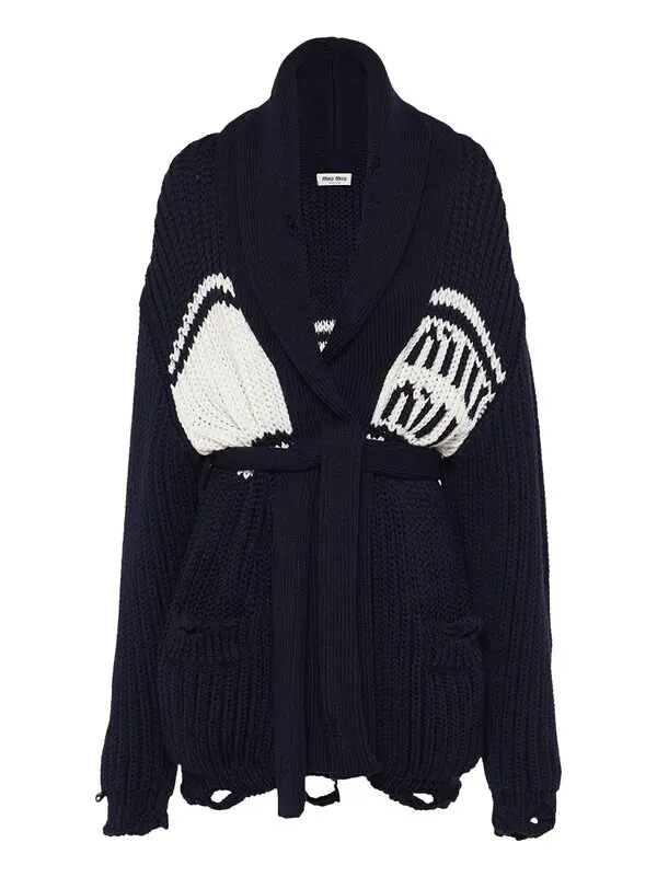 Miu Miu Wool Cardigan - Blue