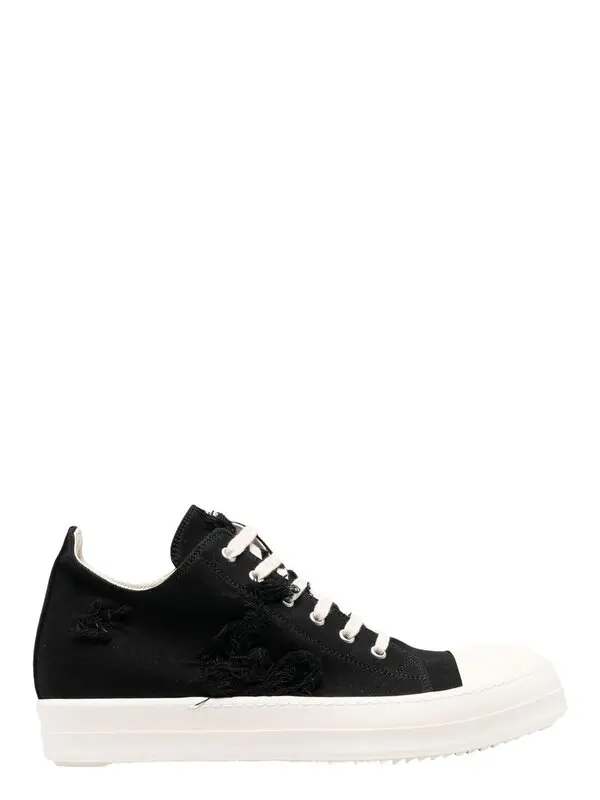 Rick Owens Strobe Cotton Denim Slashed Low - Black