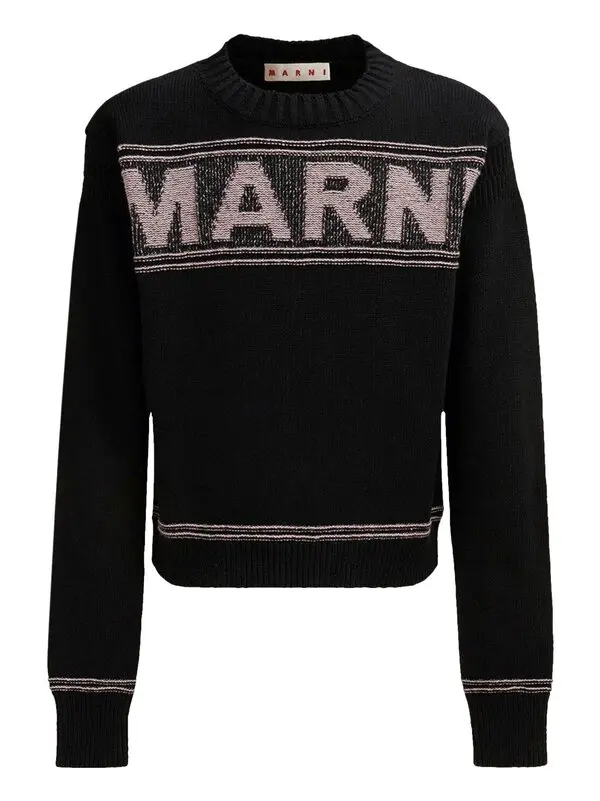 Marni Fisherman Logo Knit Sweatshirt - Black