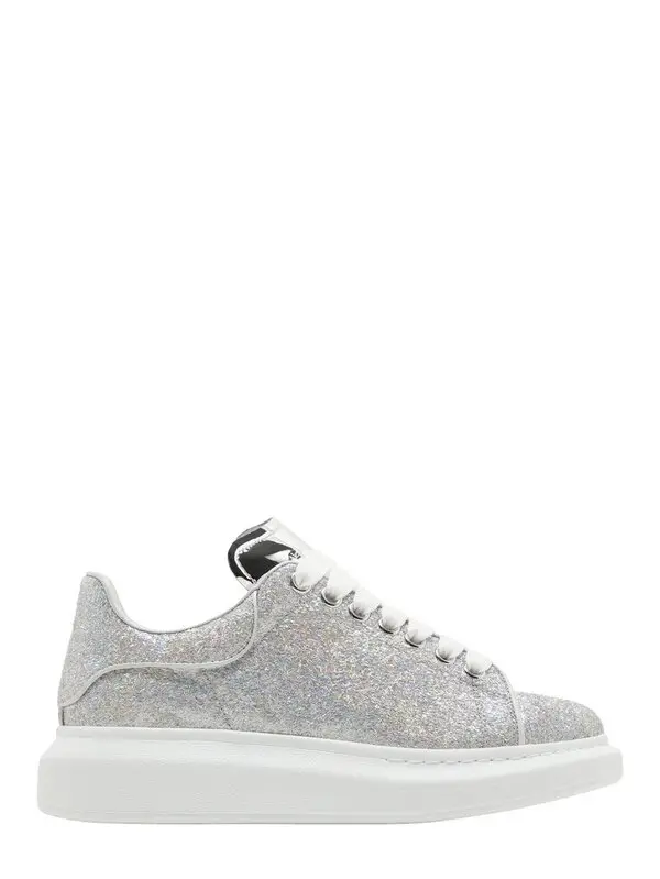 Alexander McQueen Oversized Glitter Sneakers - Silver