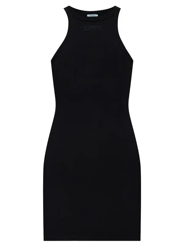 Vetements Racerback Ribbed Mini Dress - Black