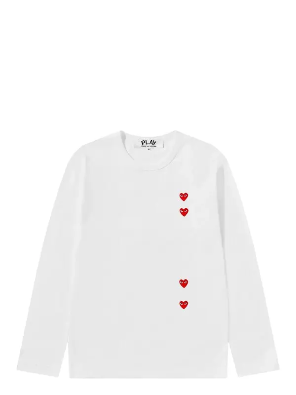 Play Comme Des Garcon Multi Heart Long-sleeve T-shirt - White