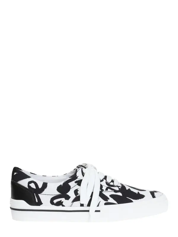 Versace Canvas Brushstroke Sneakers - White