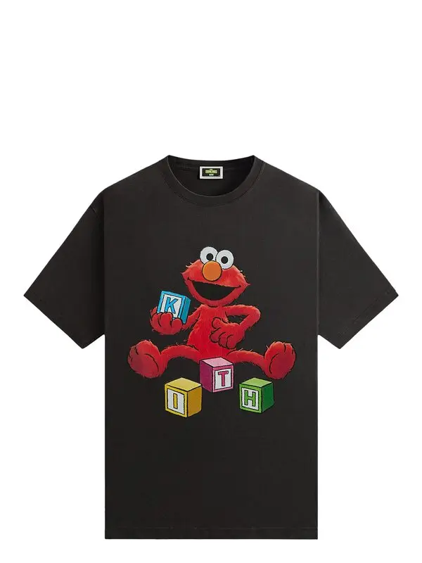 Kith X Sesame Street Alphabet Vintage Tee - Black