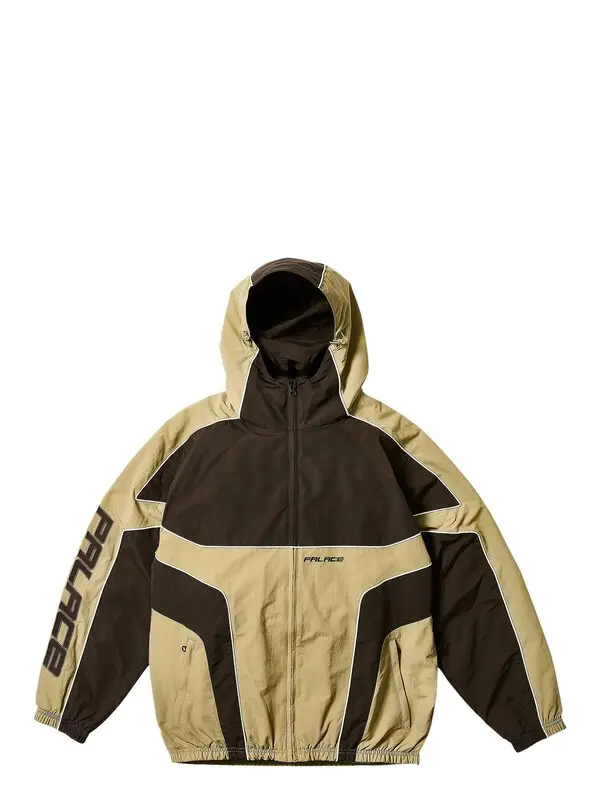 PALACE Piped Hooded Shell Jacket - Brown