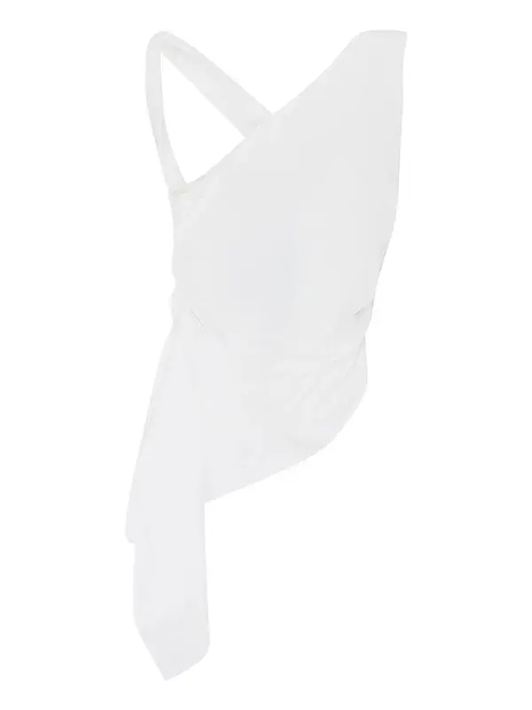 Rhude Asymmetrical Draped Blouse - White