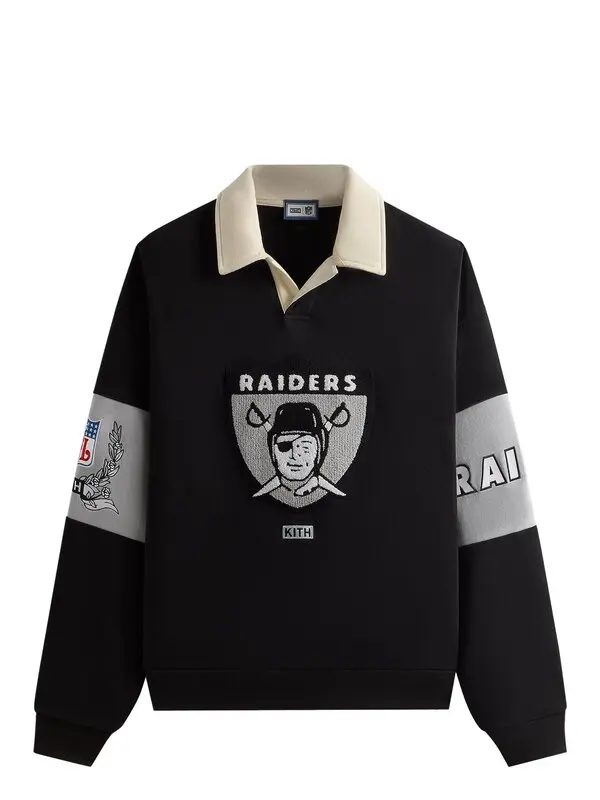 Kith 47 For The Nfl Raiders Nelson Collared Pullover - Black