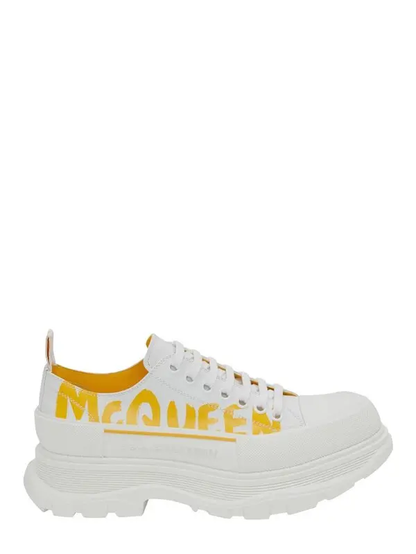 Alexander McQueen Tread Slick Lace-up Sneakers - White