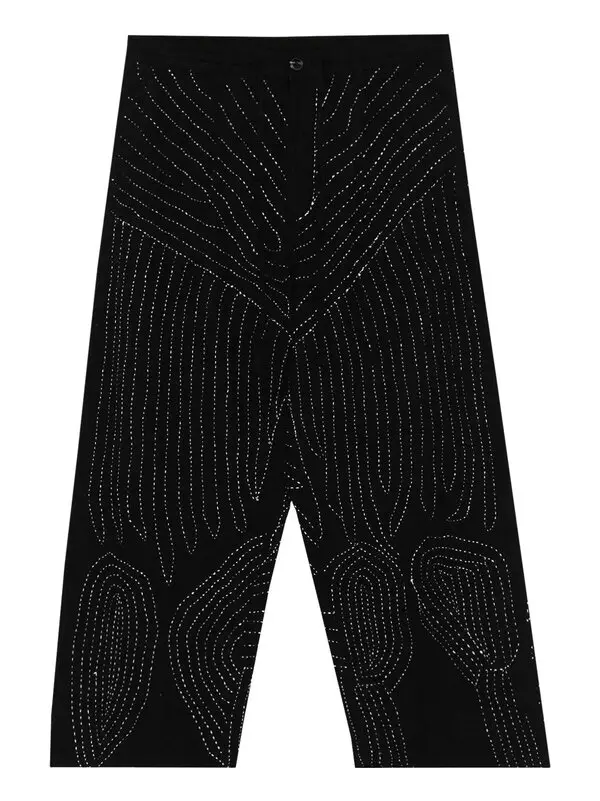 GLASS CYPRESS Anatomical Boro Multipleat Trousers - Black