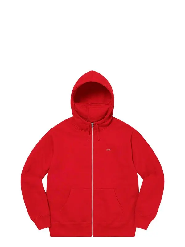Supreme Small Box Facemask Zip Up Hooded Sweatshirt - Red