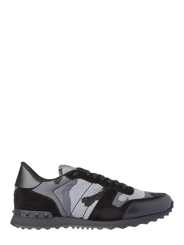 Valentino Garavani Rockrunner Camo Sneakers - Black