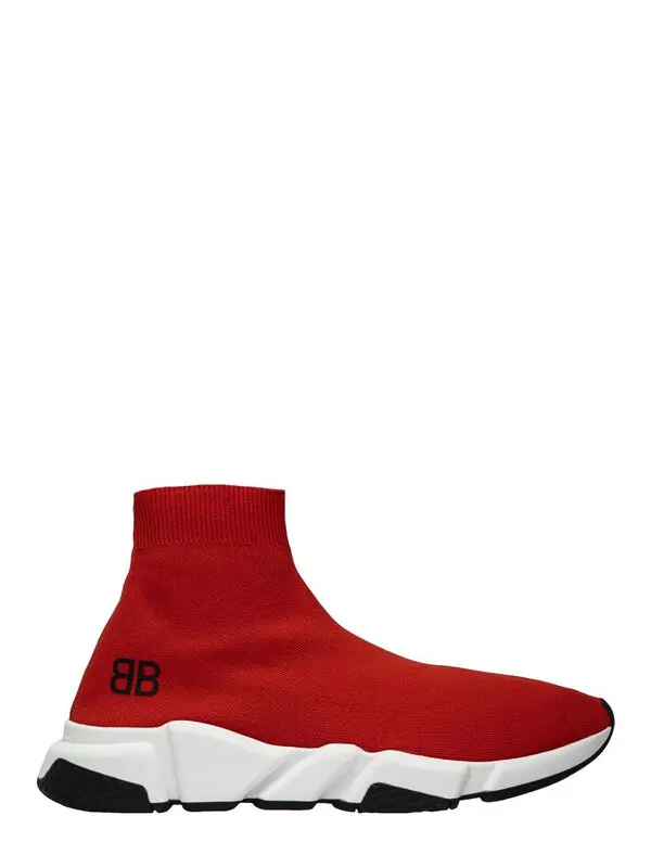 Balenciaga Speed Trainer Mid Sneakers - Red