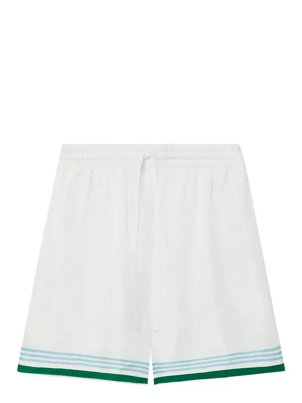 Casablanca Metaphysical Tennis Icon Silk Shorts - White