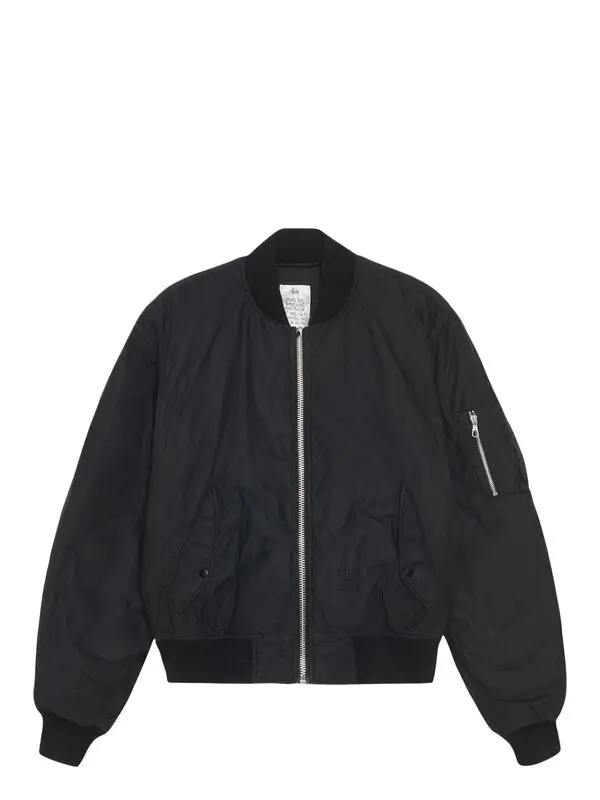 StÜssy Waxed Built Bomber Jacket - Black