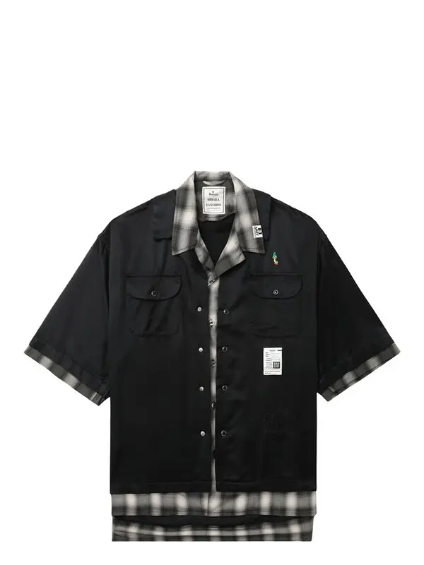 Mihara Yasuhiro Double Layered Short-sleeve Shirt - Black