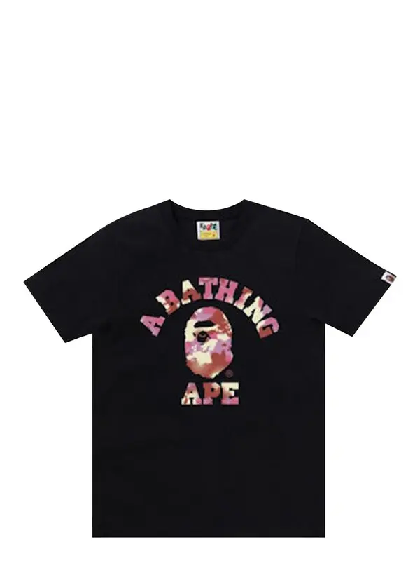 A BATHING APE Map Camo College Tee - Black
