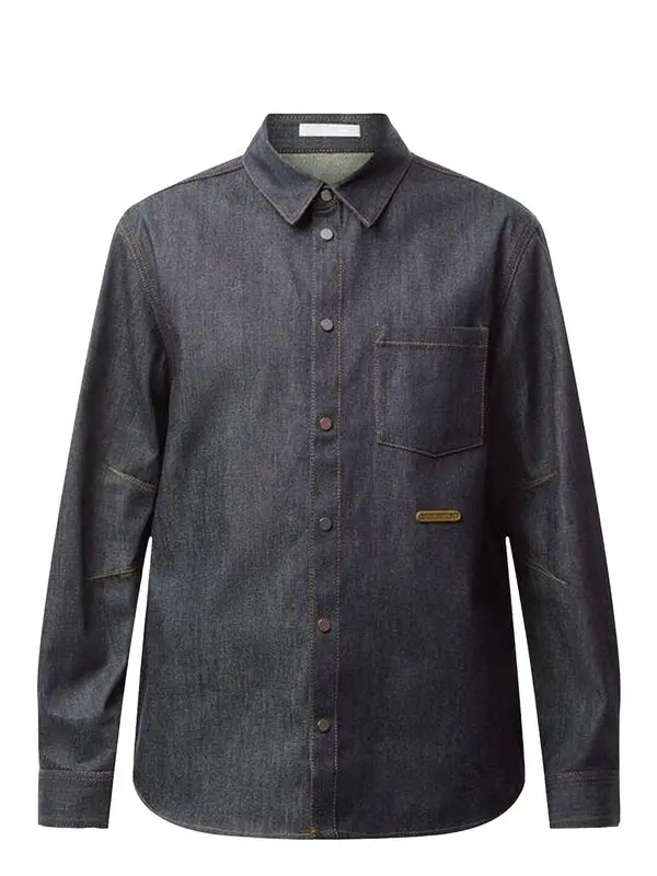 Helmut Lang Curved Denim Shirt - Blue