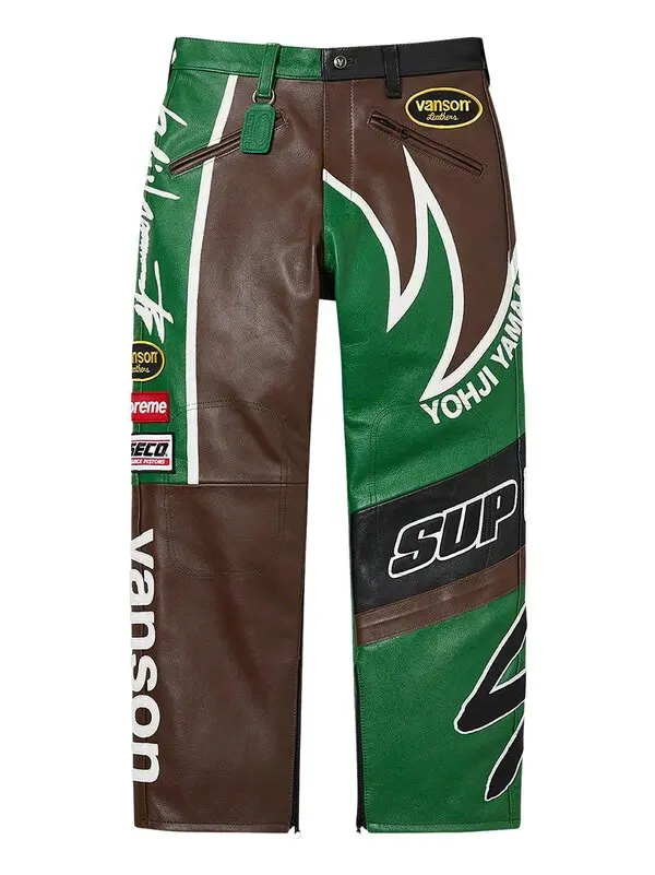Supreme X Yohji Yamamoto X Vanson Leathers Split Pant - Green