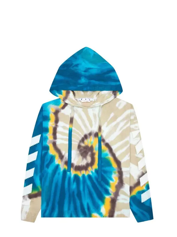 Off-White Diag Tie Dye Knit Hoodie - White