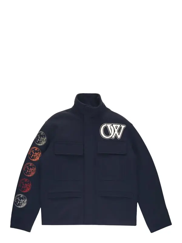 Off-White Moon Phase Varsity Jacket - Blue