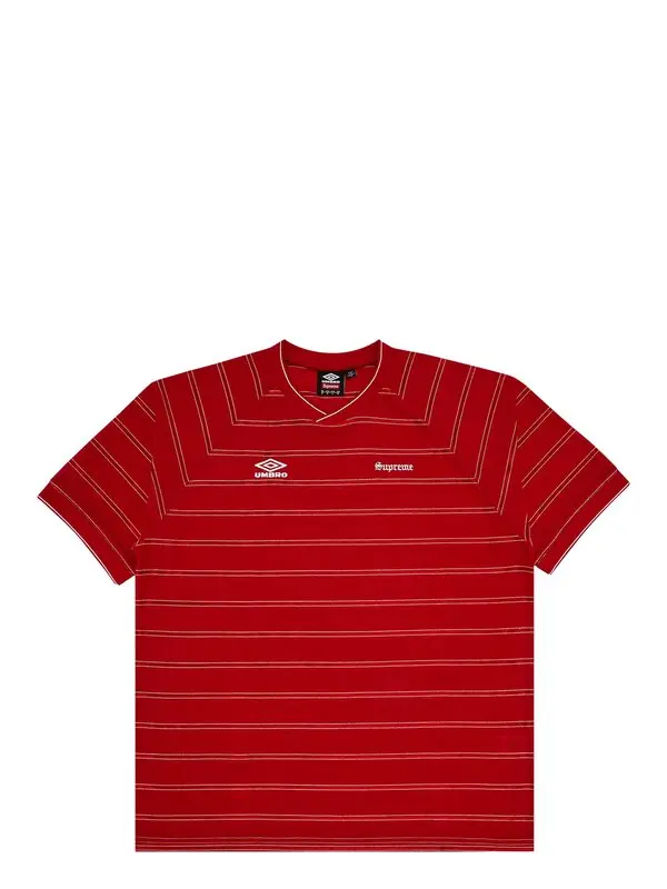 Supreme X Umbro Stripe Soccer Jersey - Red