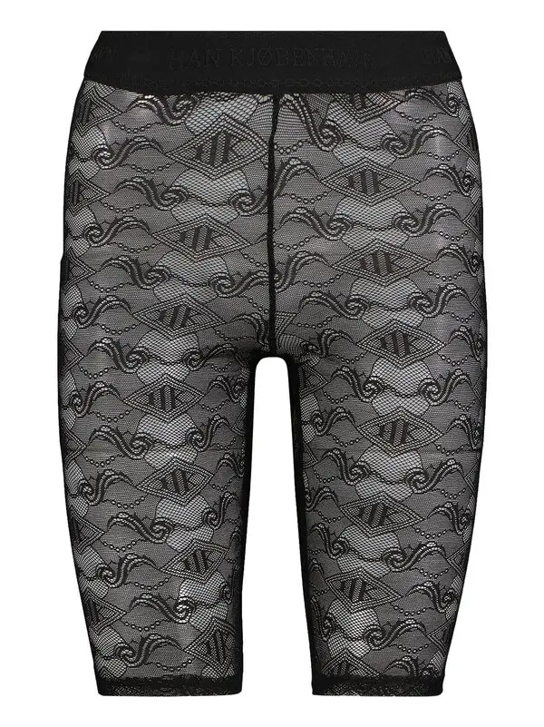HAN KJØBENHAVN Lace Monogram Cycling Shorts - Black