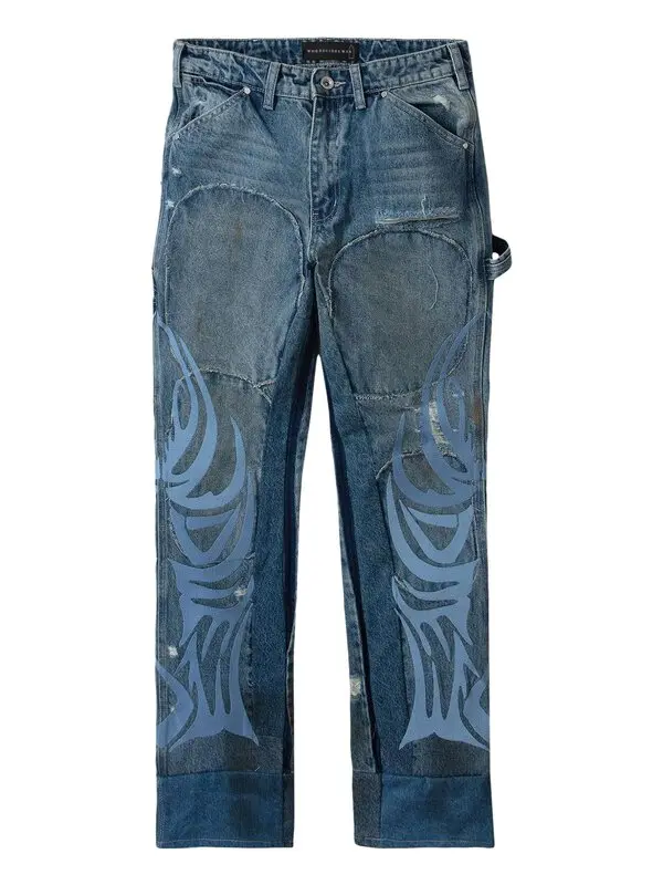 WHO DECIDES WAR BY EV BRAVADO Winged Carpenter Denim Pants - Blue