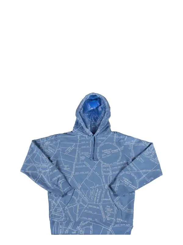 Supreme Gonz Embroidered Map Hooded Sweatshirt - Blue