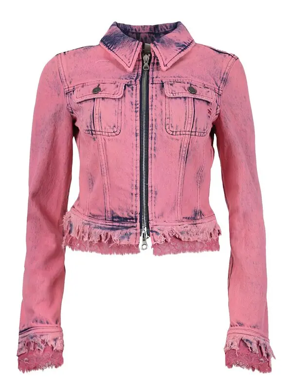 DIESEL® Slim Denim Zip Jacket - Pink