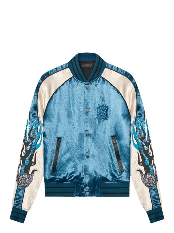 Amiri Satin Souvenir Jacket - Blue