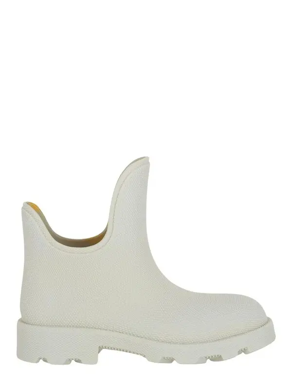 Burberry Round Toe Slip-on Boots - Cream