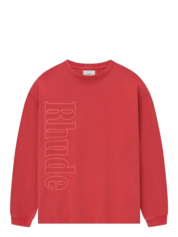 Rhude Logo Long-sleeve Tee - Red