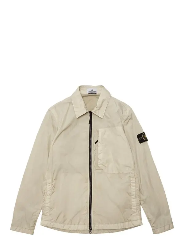 Stone Island Compass Patch Zip-up Jacket - White