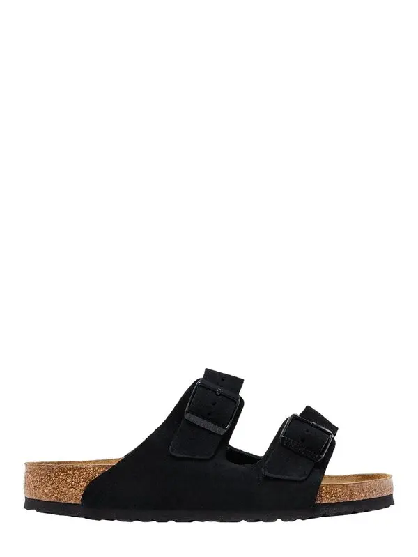 BIRKENSTOCK Arizona Soft Footbed Suede Sandals - Black