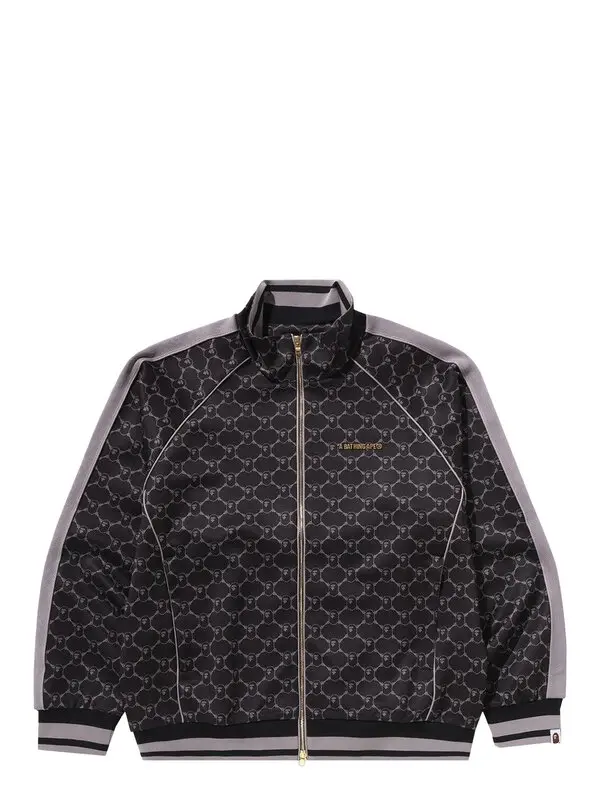 A BATHING APE College Monogram Logo Relaxed Fit Track Jacket - Black