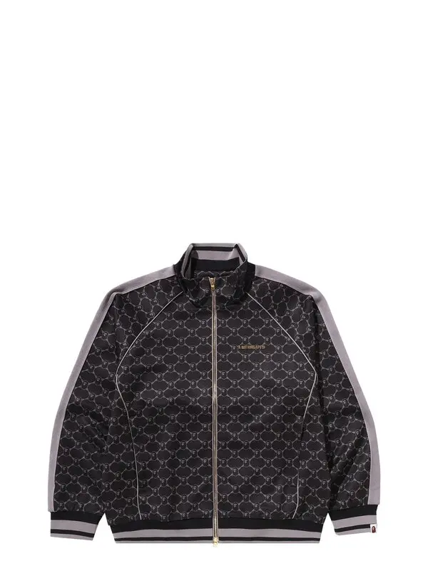 A BATHING APE College Monogram Logo Relaxed Fit Track Jacket - Black