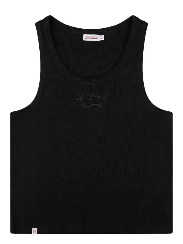 CHARLES JEFFREY Knitted Logo Tank Top - Black