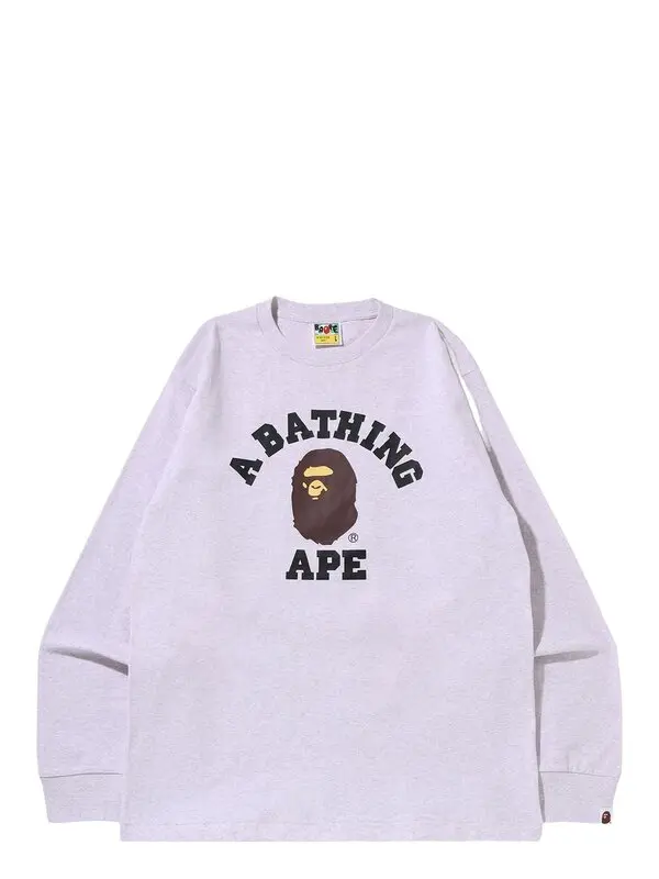 A BATHING APE College Long-sleeve Tee - Grey