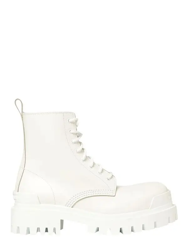 Balenciaga Strike Lace-up Boots - White