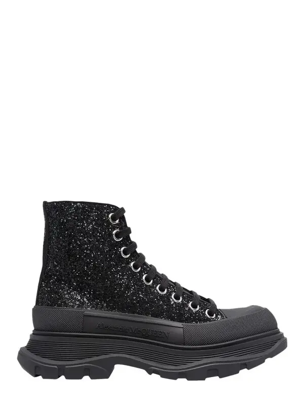 Alexander McQueen Tread Slick High Glitter Boots - Black