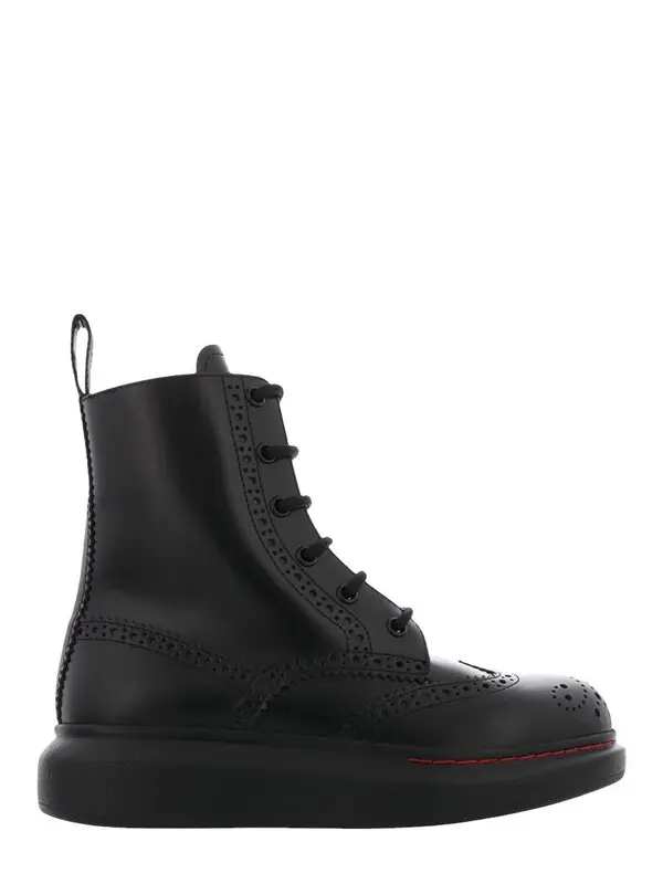 Alexander McQueen Hybrid Lace Up Boots - Black