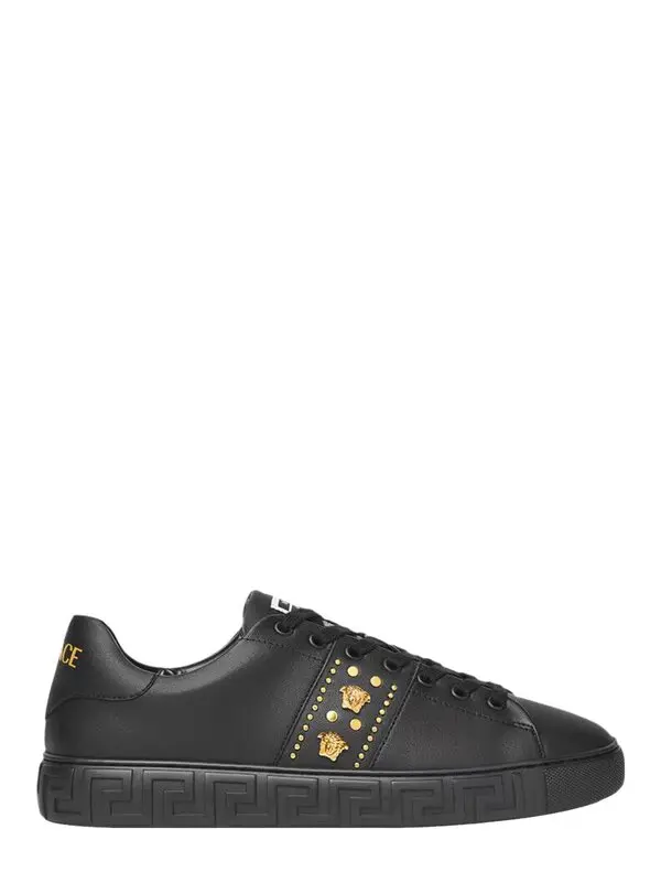 Versace Greca Studded Sneakers - Black