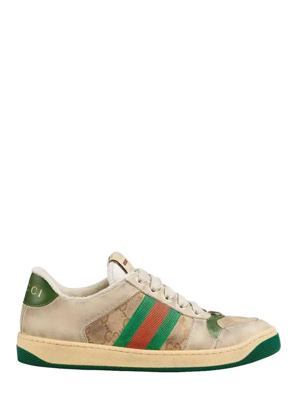 Gucci Screener Distressed Sneakers - Cream