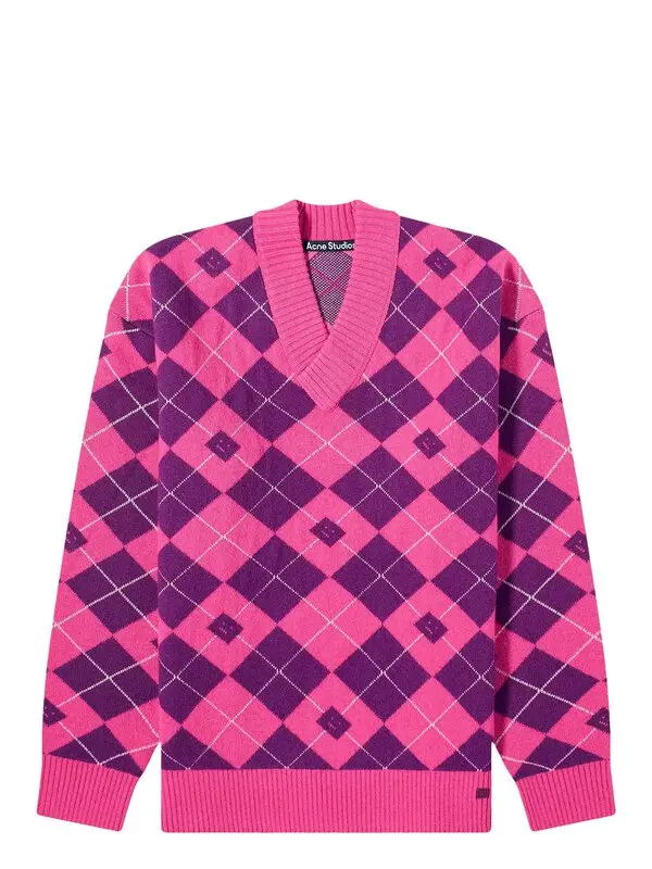 Acne Studios V-neck Printed Sweater - Pink