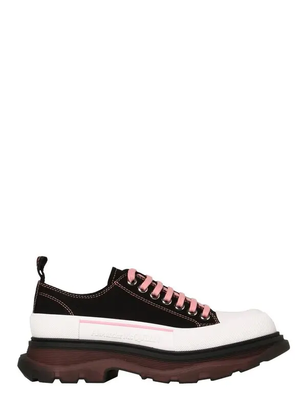 Alexander McQueen Tread Slick Lace Up Sneakers - Black
