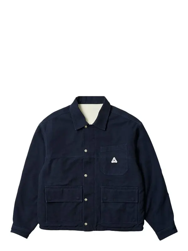 PALACE Reversible Canvas Fleece Jacket - Blue