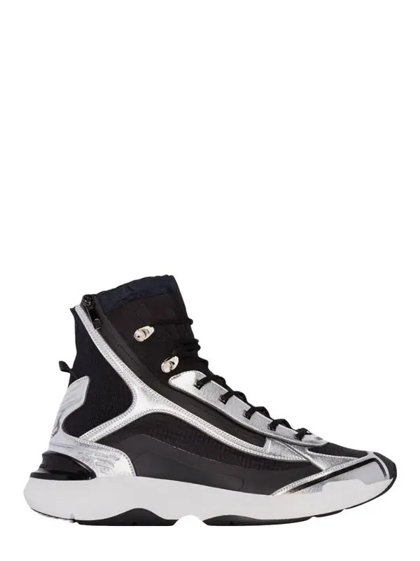 Dior Hajime Sorayama X B24 Runtek High Top Sneakers - Silver